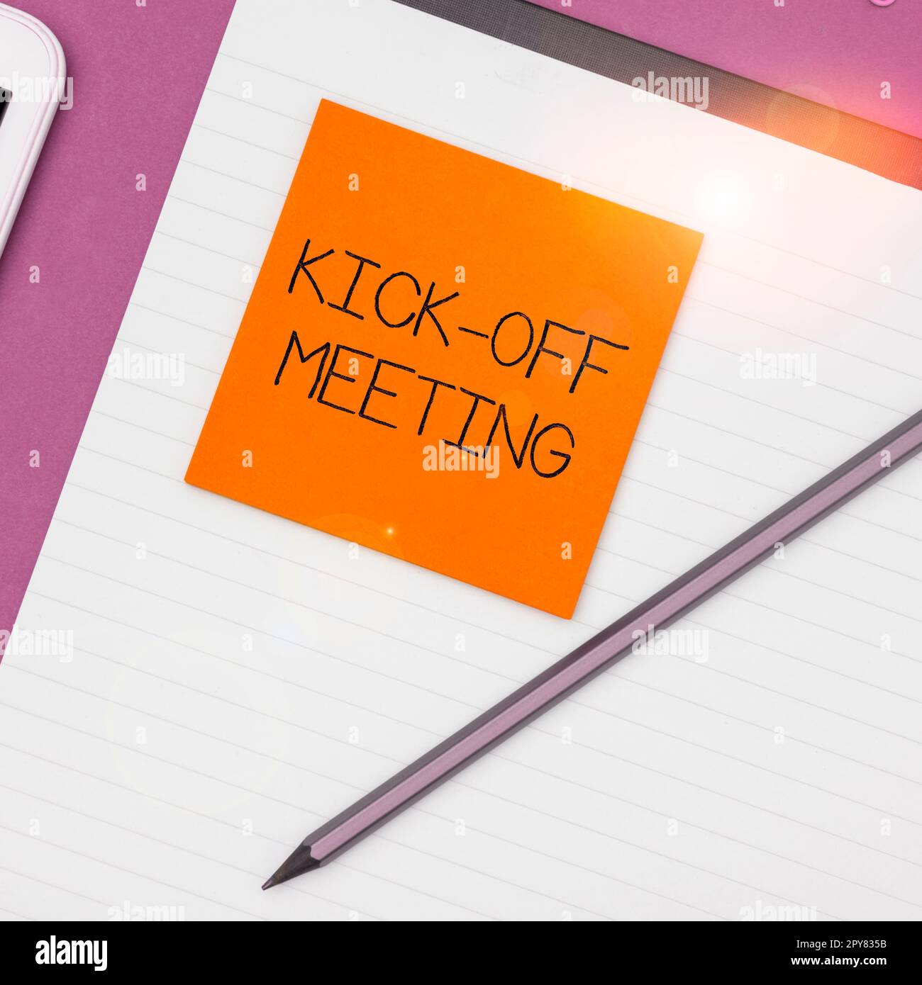 Text caption presenting Kick Off Meeting. Business idea first meeting ... Text caption presenting Kick Off Meeting. Business idea first meeting ...