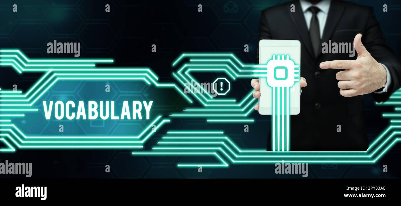 Writing displaying text Vocabulary. Internet Concept collection of ...