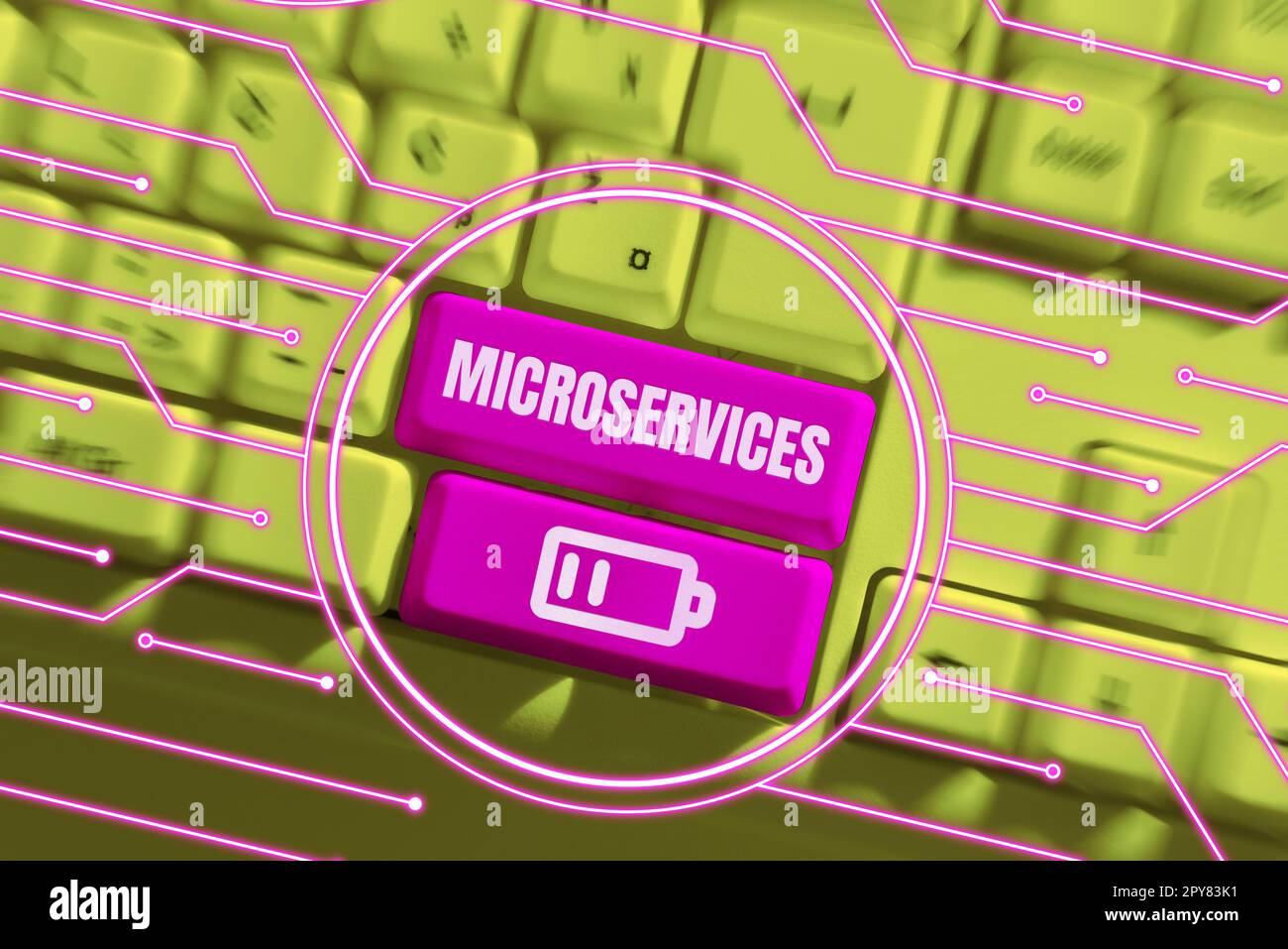 Sign displaying Microservices. Internet Concept Software development ...