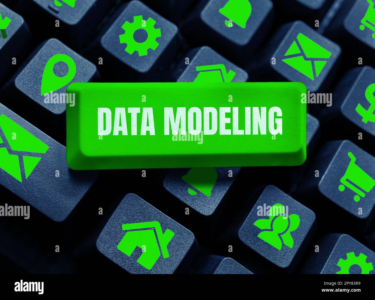 Hand writing sign Data Modeling. Business idea process of transferring data between data storage ...