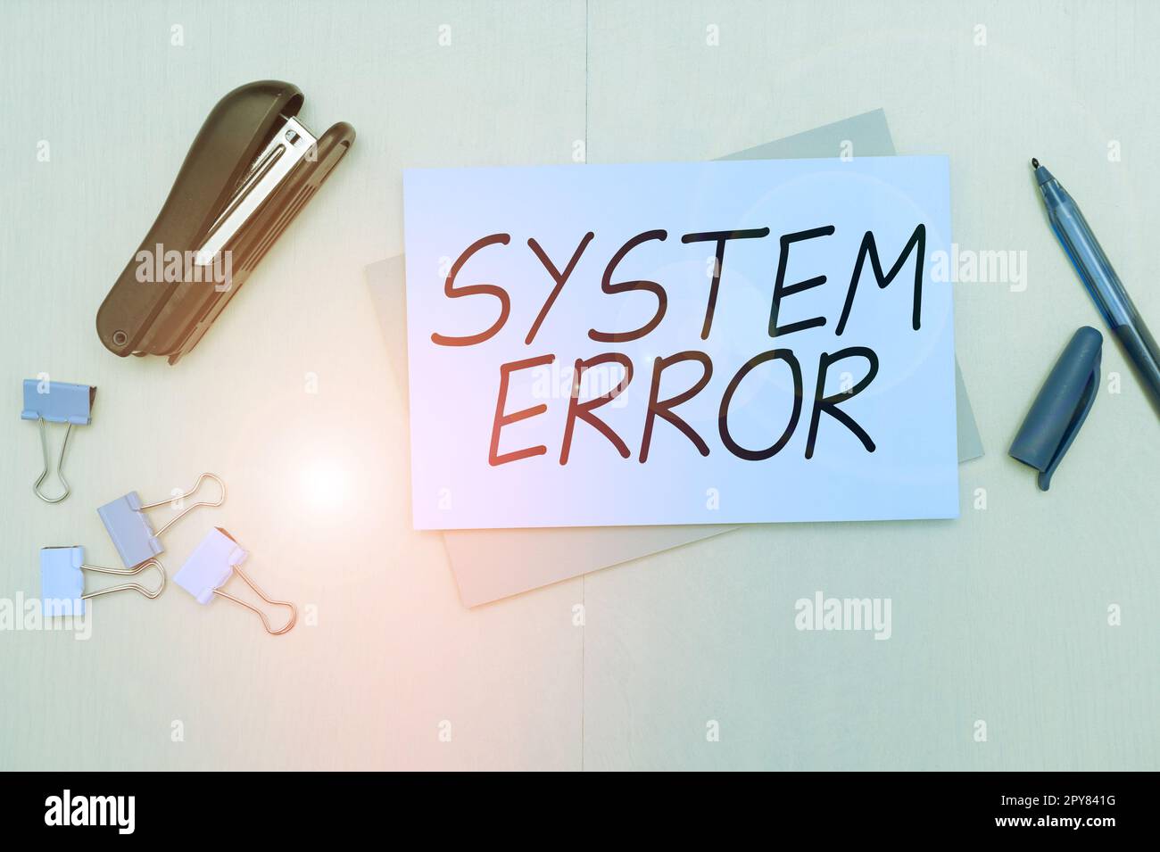 Hand writing sign System Error. Business idea Technological failure Software collapse crash ...