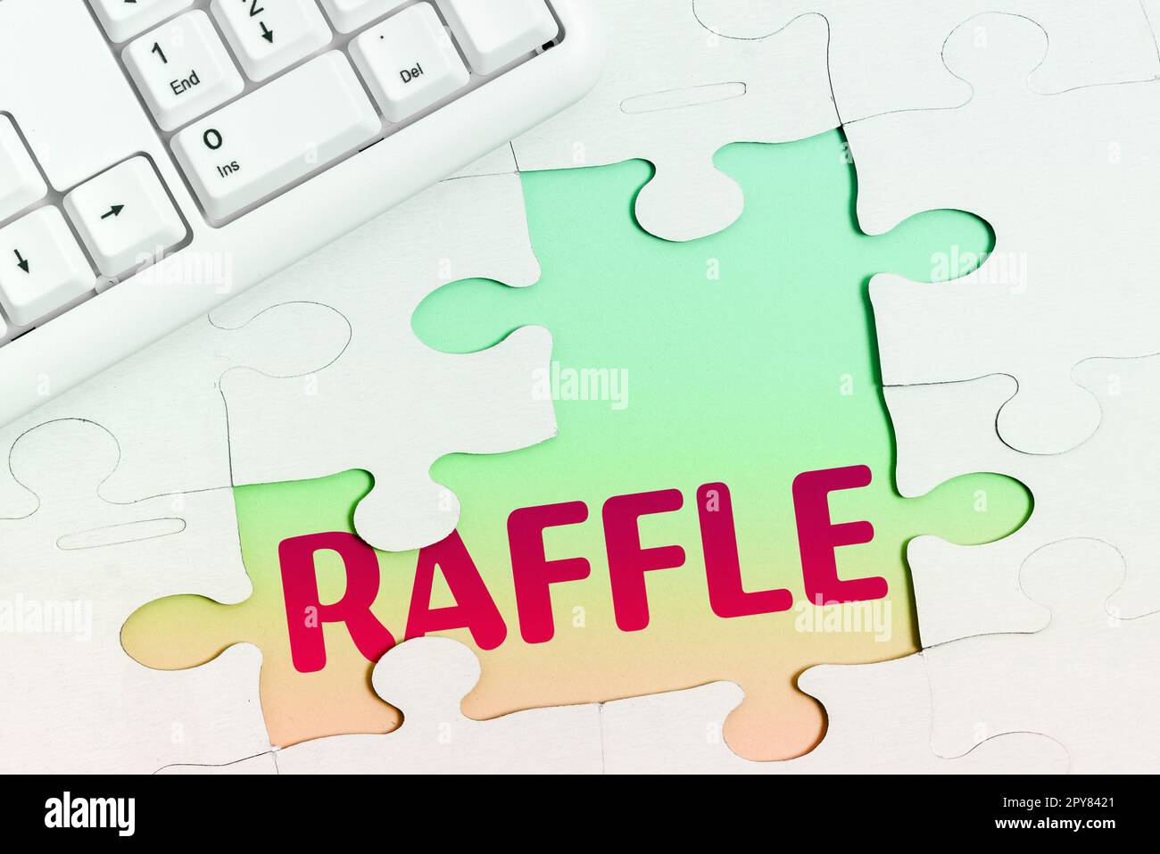 Conceptual caption Raffle. Business showcase means of raising money by ...