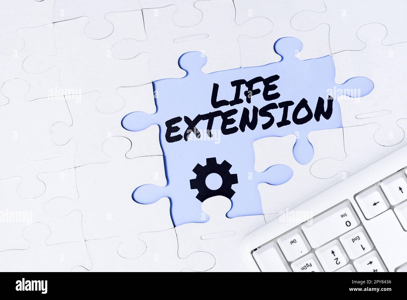 Sign displaying Life Extension. Conceptual photo able to continue ...