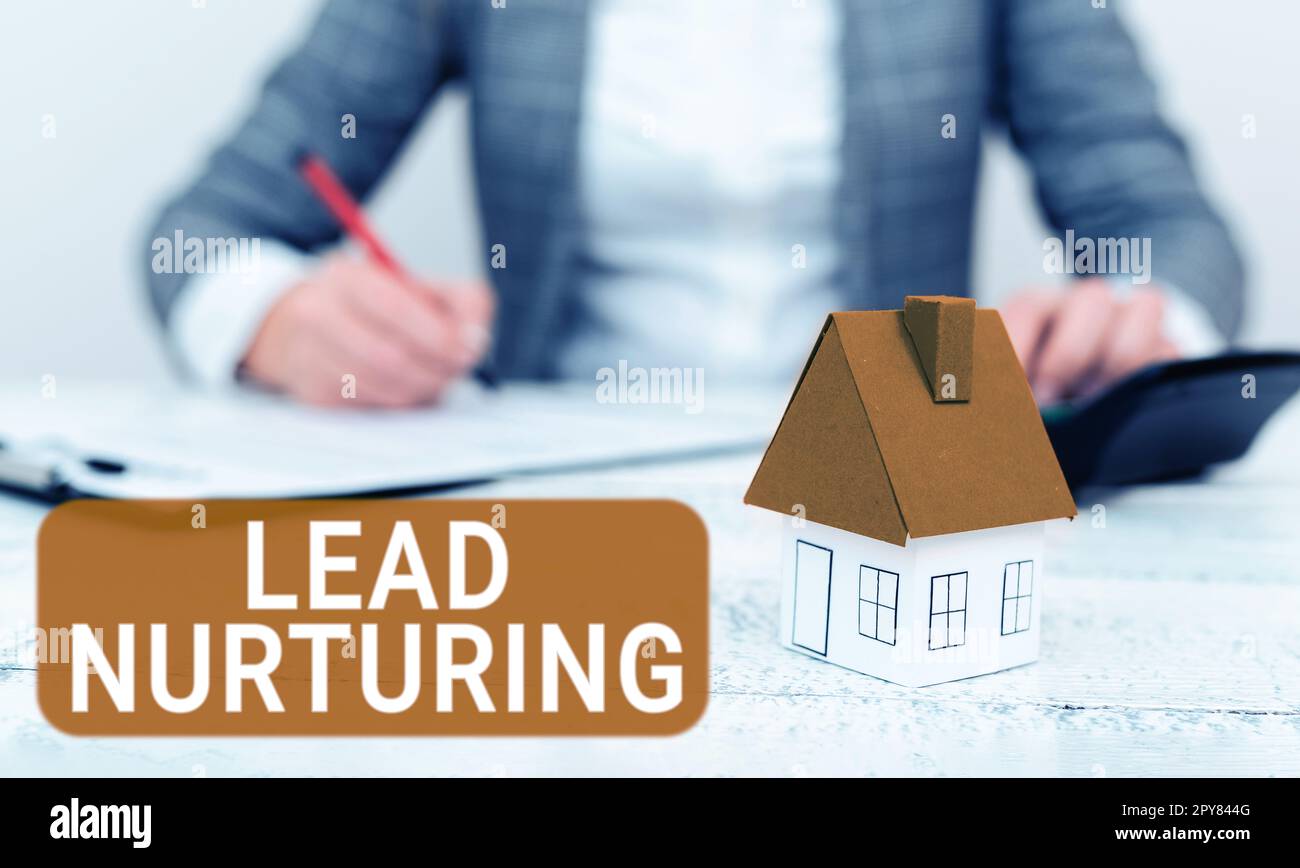 Conceptual caption Lead Nurturing. Business idea method of building a ...