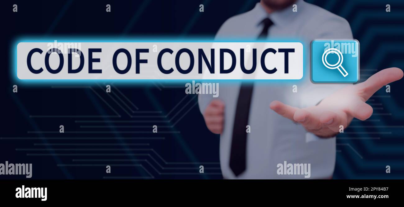 Conceptual display Code Of Conduct. Business concept Ethics rules moral ...