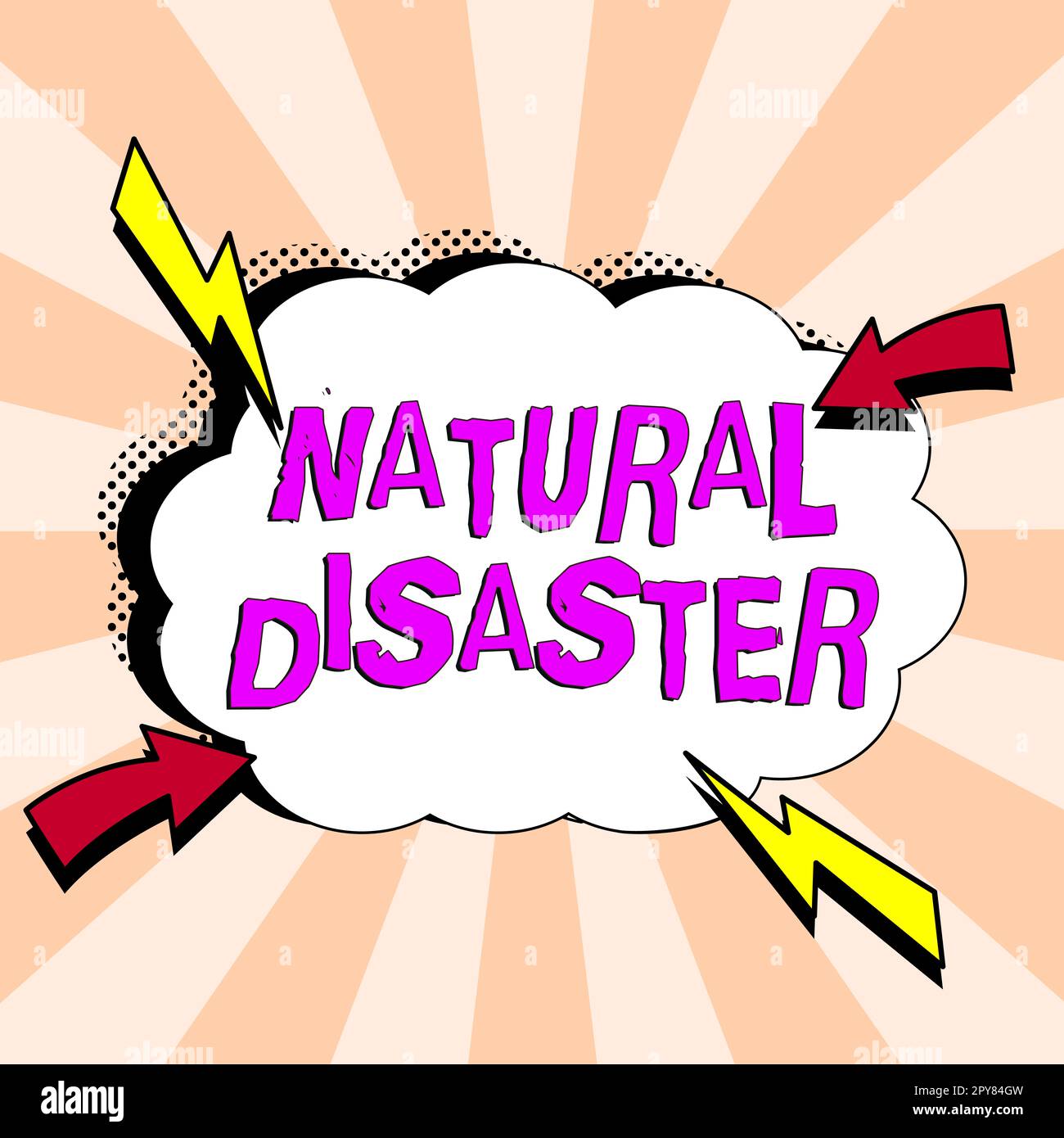 Text caption presenting Natural Disaster. Business concept occurring in ...