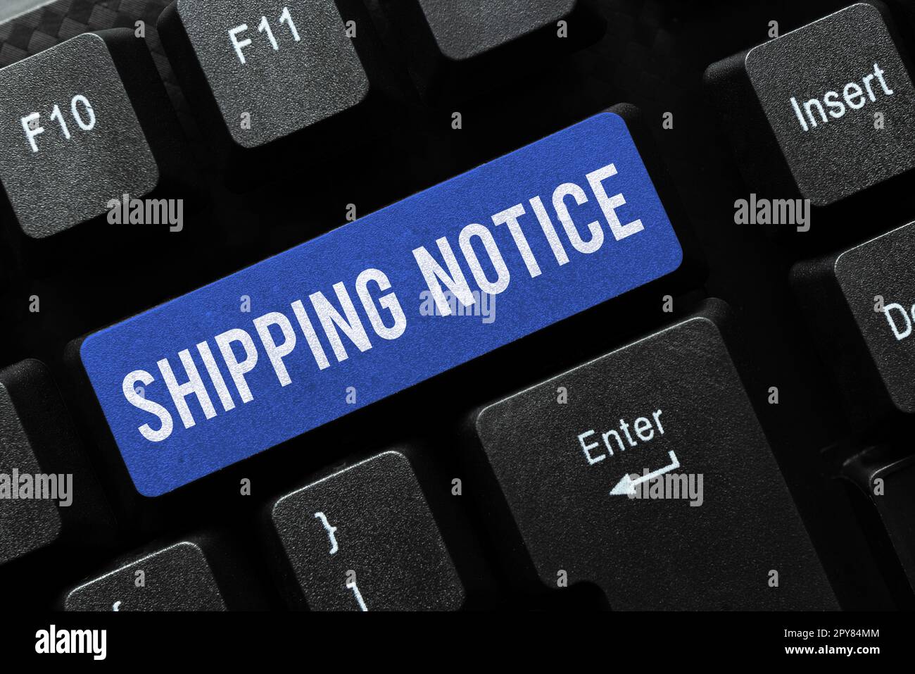 Sign displaying Shipping Notice. Concept meaning ships considered ...
