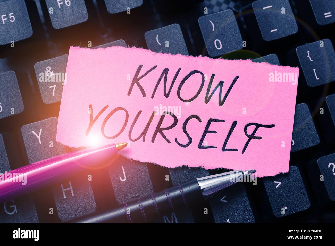 Hand writing sign Know Yourself, Word Written on Find You Understanding ...