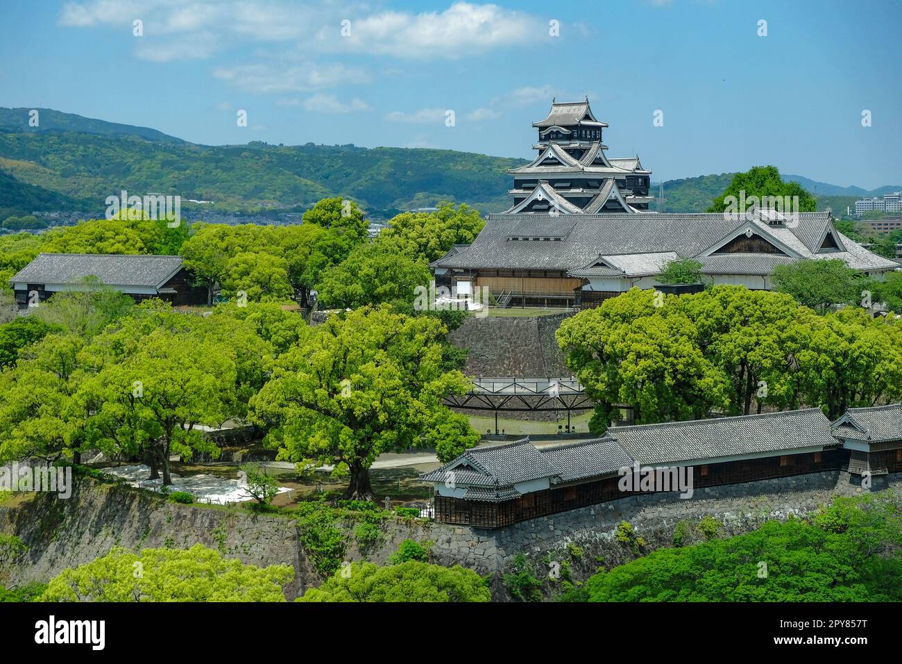 Kumamoto, Japan - April 26, 2023: Views of Kumamoto Castle on the ...