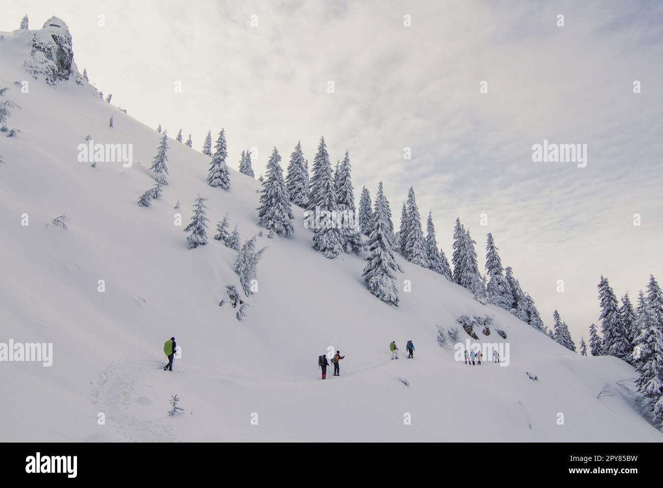 Steep snowy mountain slope landscape photo Stock Photo - Alamy