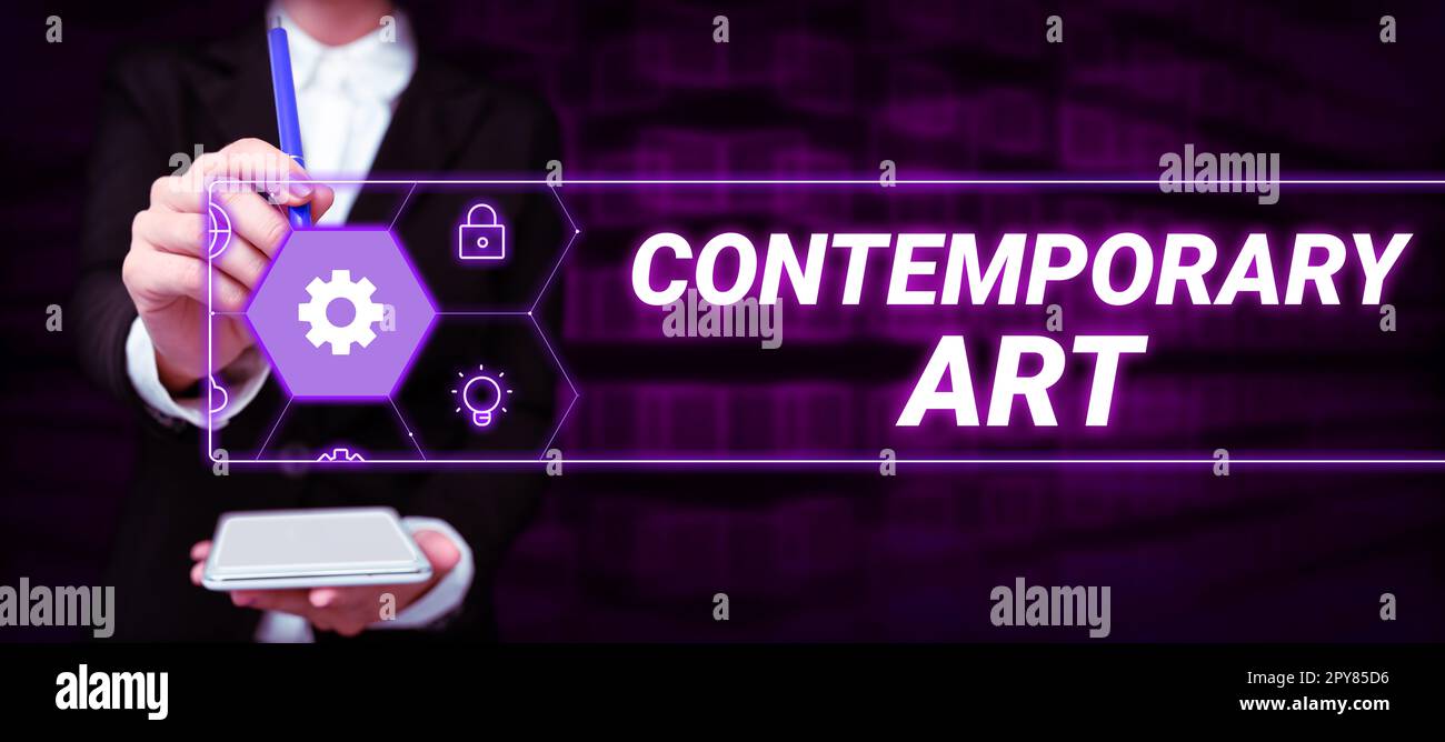 Text showing inspiration Contemporary Art. Conceptual photo made today ...