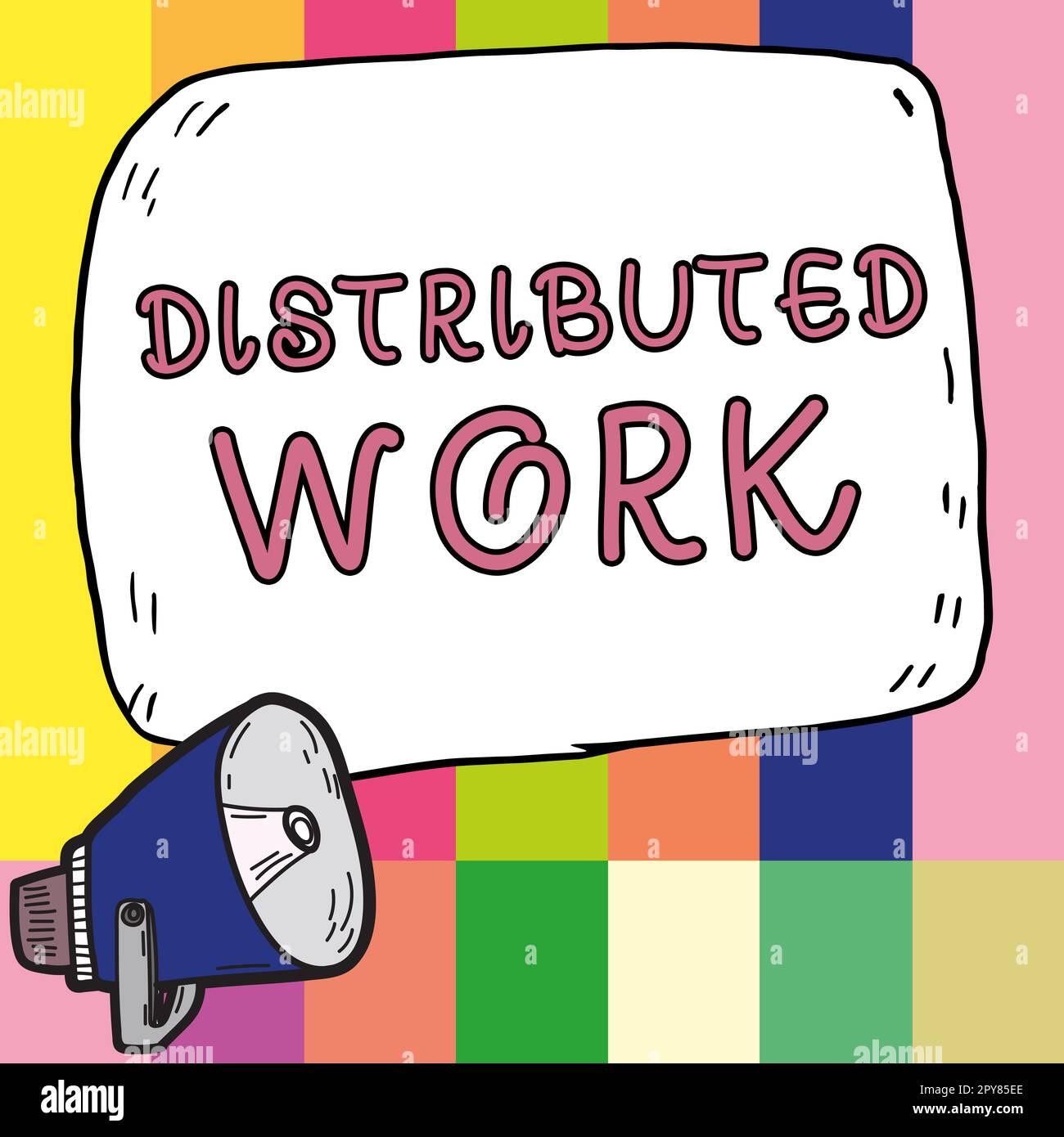 Inspiration showing sign Distributed Work. Business showcase practiced ...