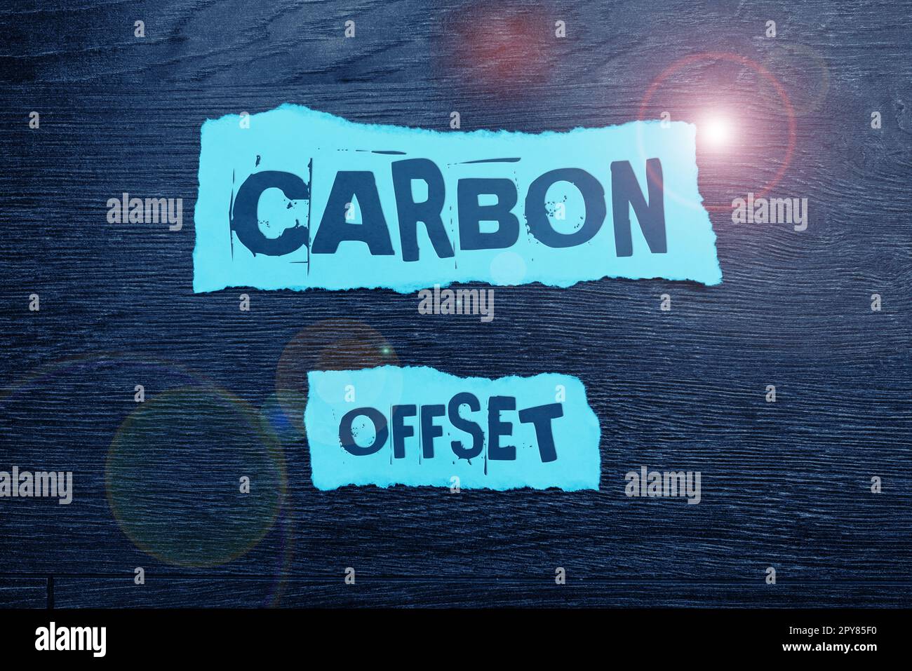 Text sign showing Carbon Offset. Word for Reduction in emissions of ...
