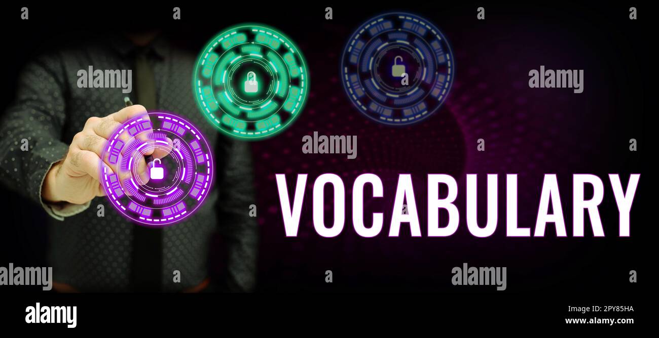 Writing displaying text Vocabulary. Internet Concept collection of ...