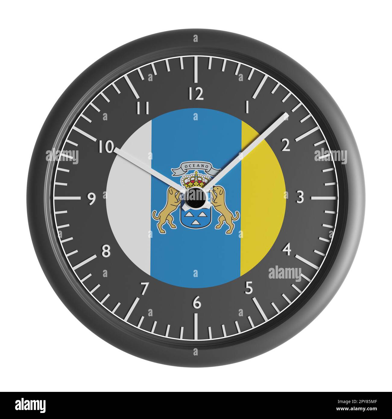 Signs and symbols. Design element. 3D illustration. Wall clock with the ...