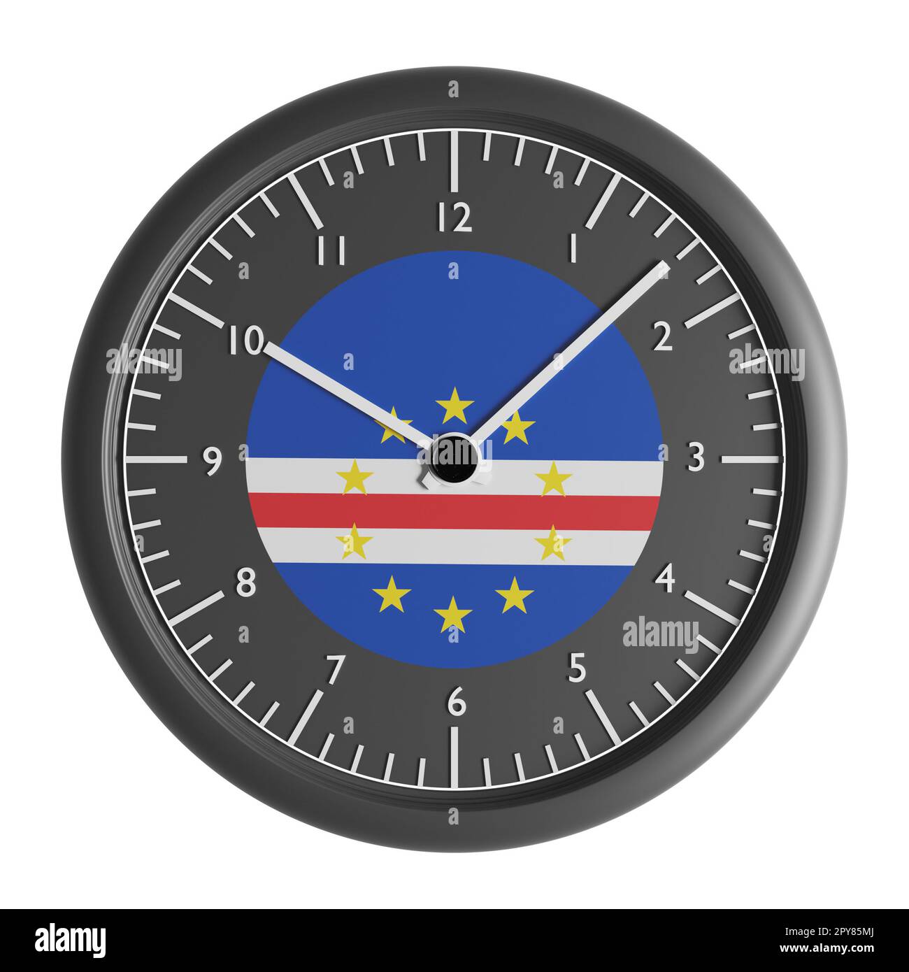 Signs and symbols. Design element. 3D illustration. Wall clock with the ...