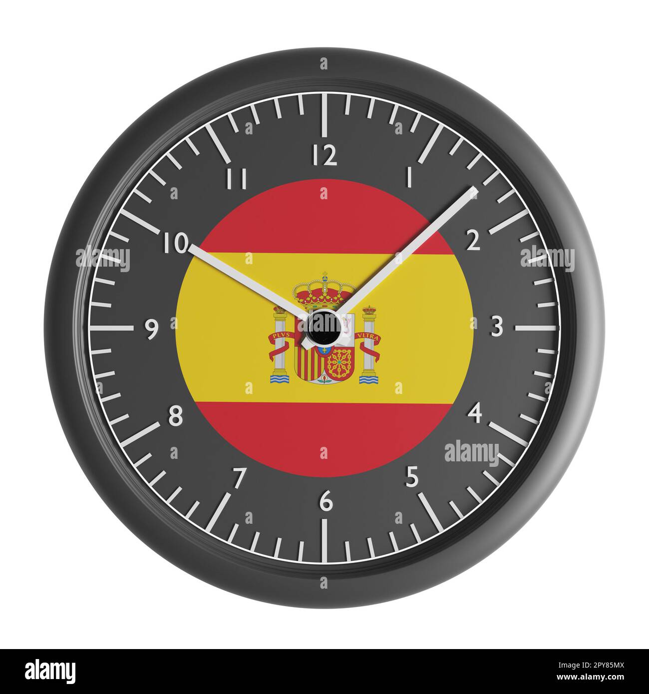 Signs and symbols. Design element. 3D illustration. Wall clock with the ...