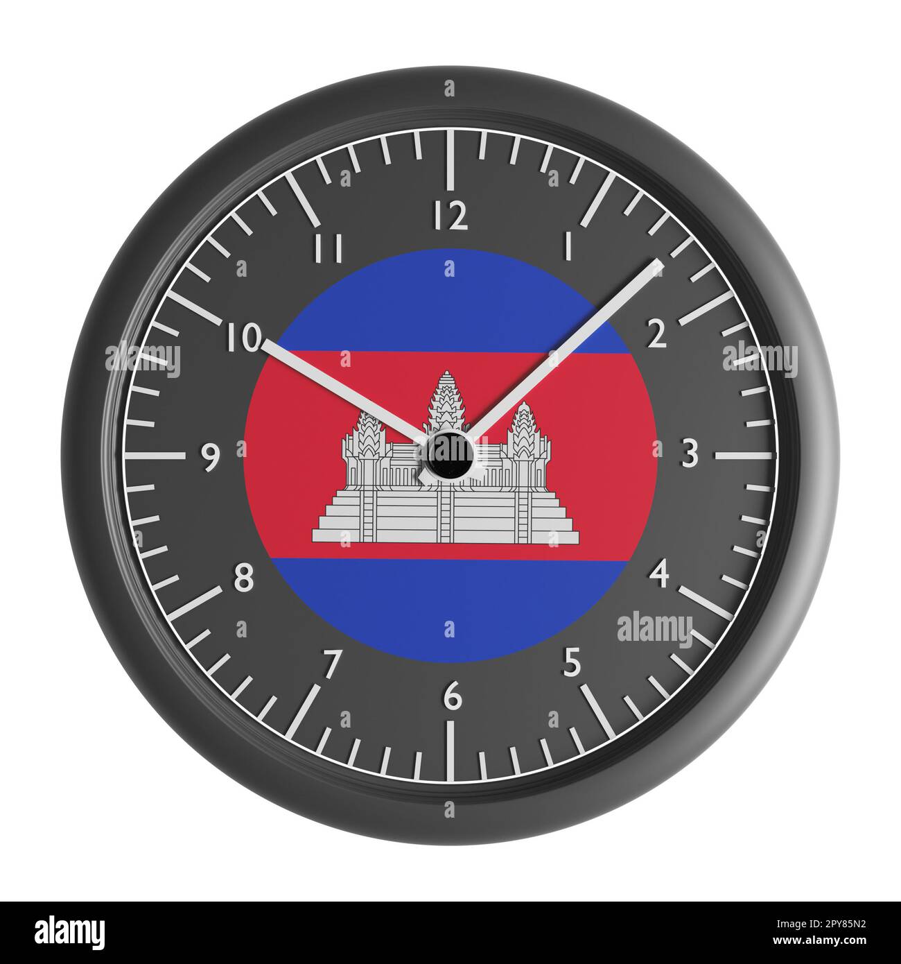 Signs and symbols. Design element. 3D illustration. Wall clock with the ...