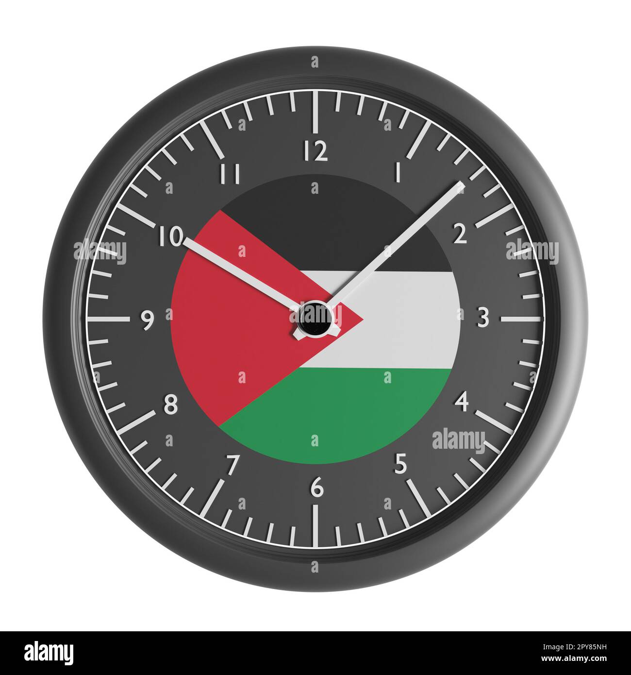 Signs and symbols. Design element. 3D illustration. Wall clock with the ...