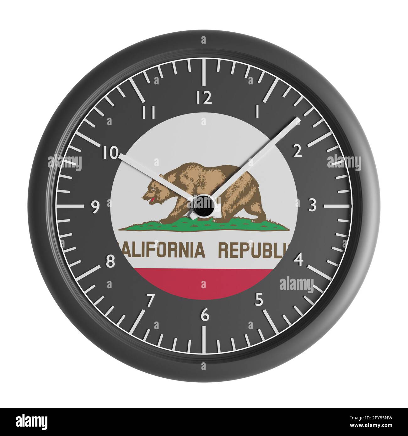 Signs and symbols. Design element. 3D illustration. Wall clock with the ...