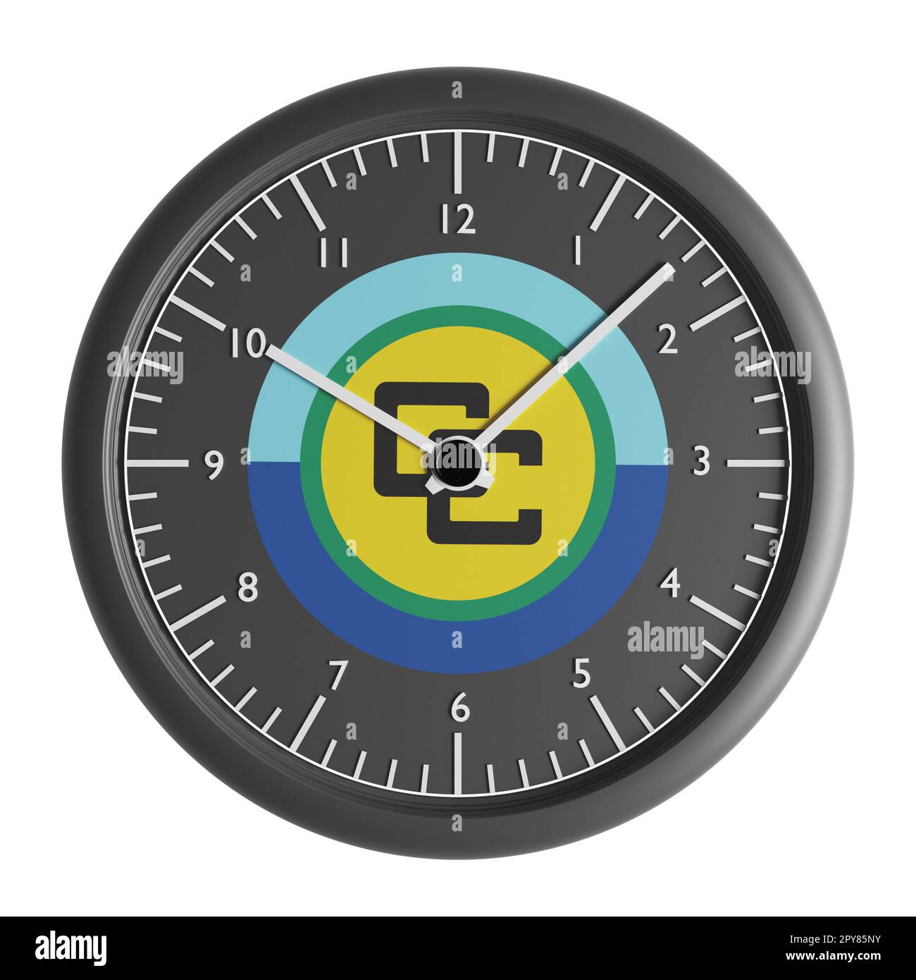 Signs and symbols. Design element. 3D illustration. Wall clock with the ...