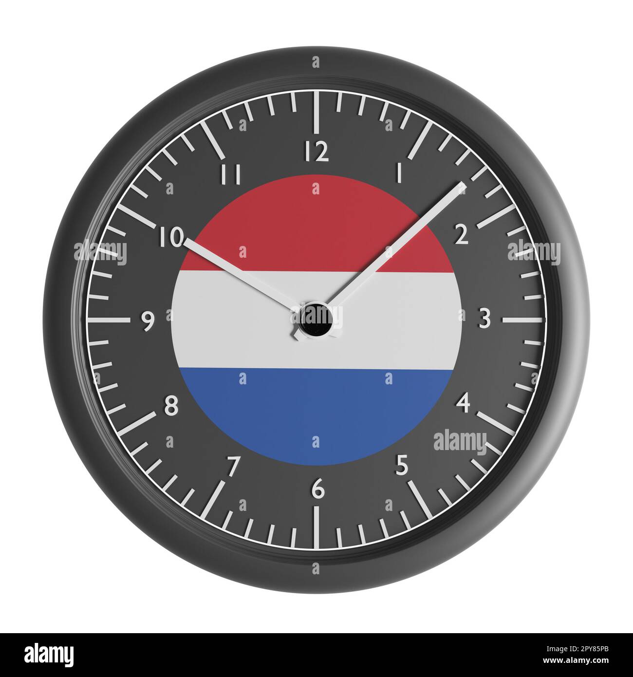 Signs and symbols. Design element. 3D illustration. Wall clock with the ...