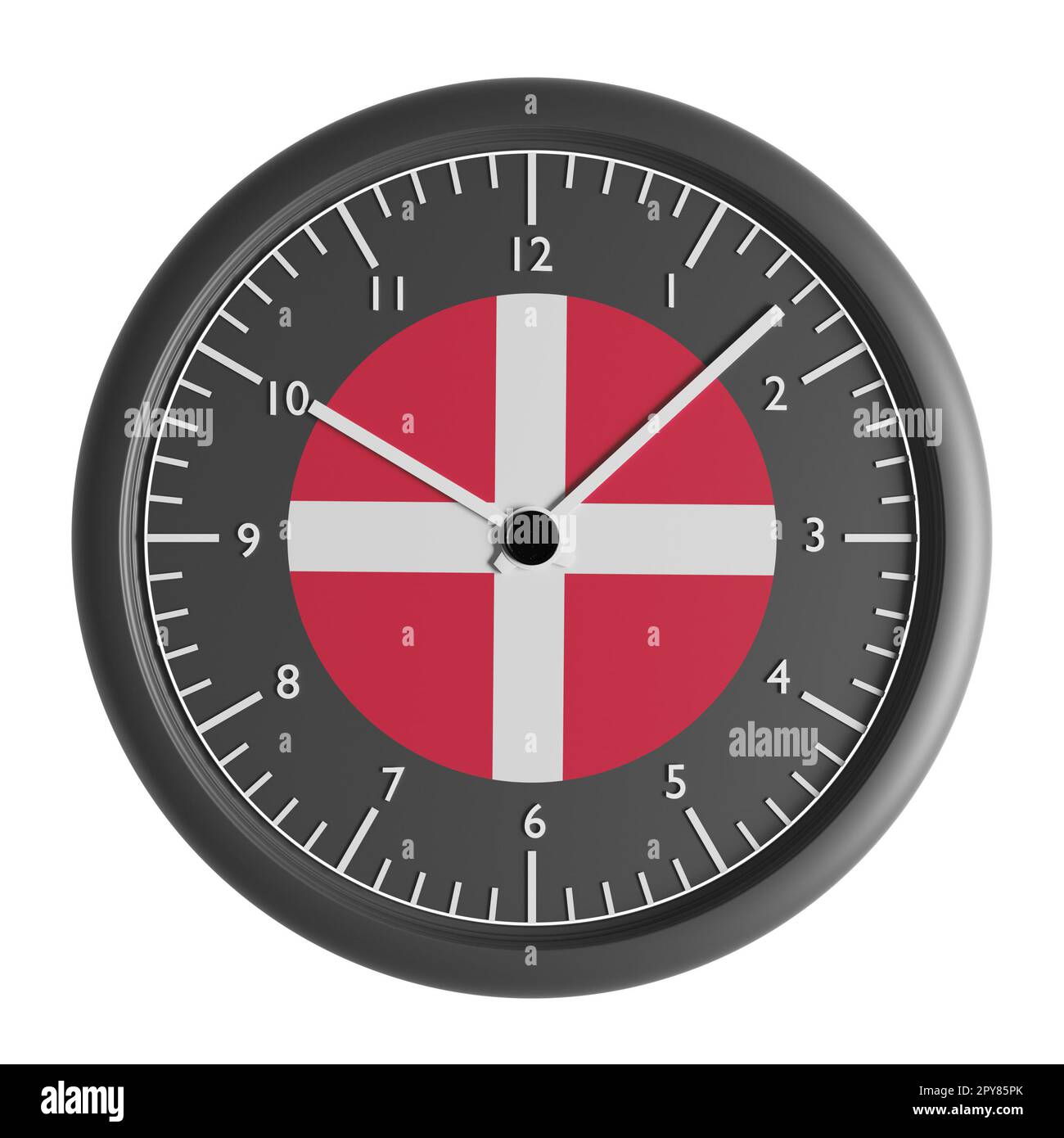 Signs and symbols. Design element. 3D illustration. Wall clock with the ...