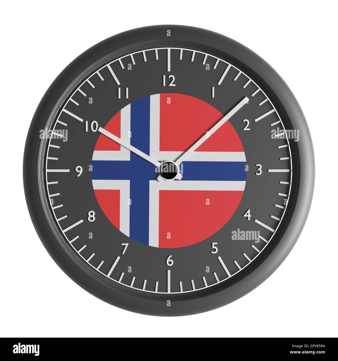 Signs and symbols. Design element. 3D illustration. Wall clock with the ...