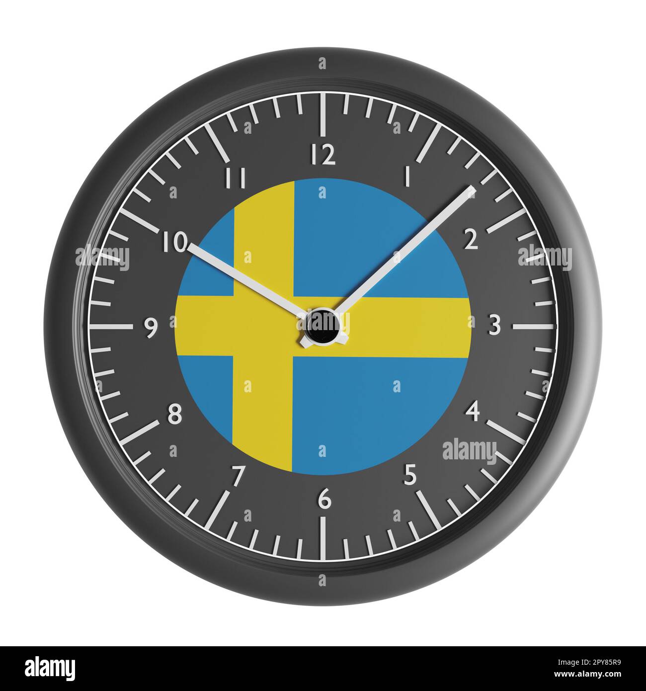 Signs and symbols. Design element. 3D illustration. Wall clock with the ...