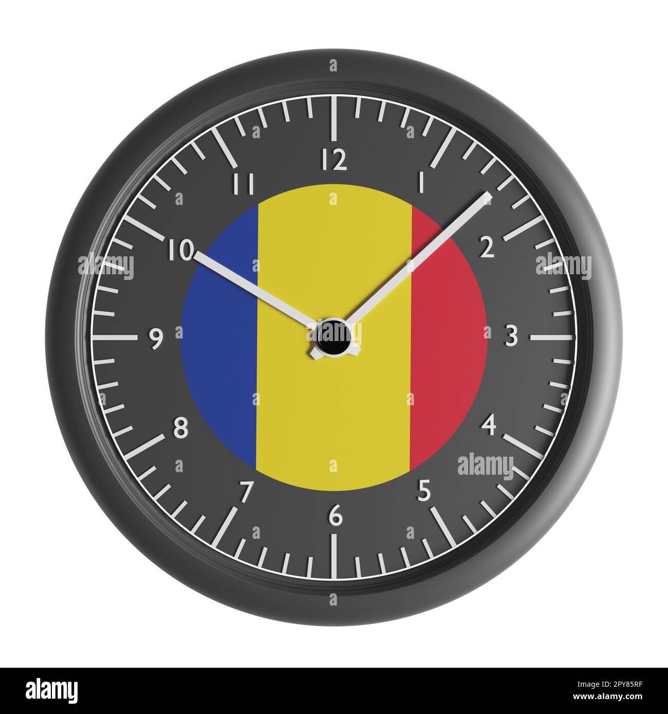 Signs and symbols. Design element. 3D illustration. Wall clock with the ...