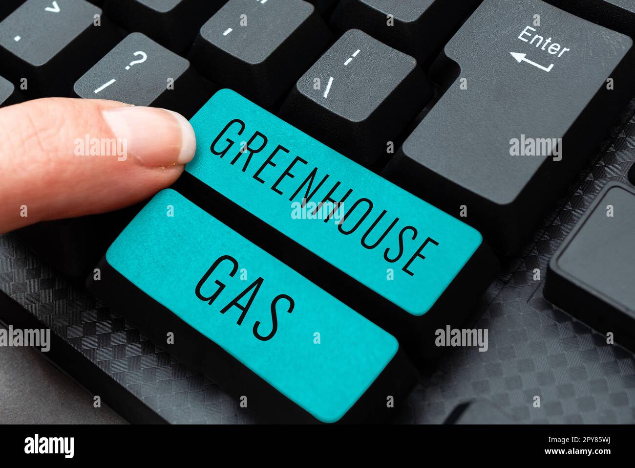 Text sign showing Greenhouse Gas. Concept meaning carbon dioxide ...