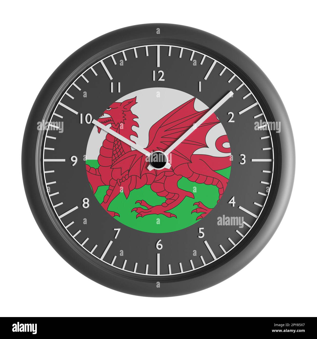 Signs and symbols. Design element. 3D illustration. Wall clock with the ...