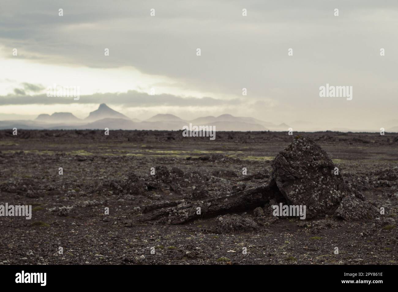 Desert valley with dark ground landscape photo Stock Photo - Alamy