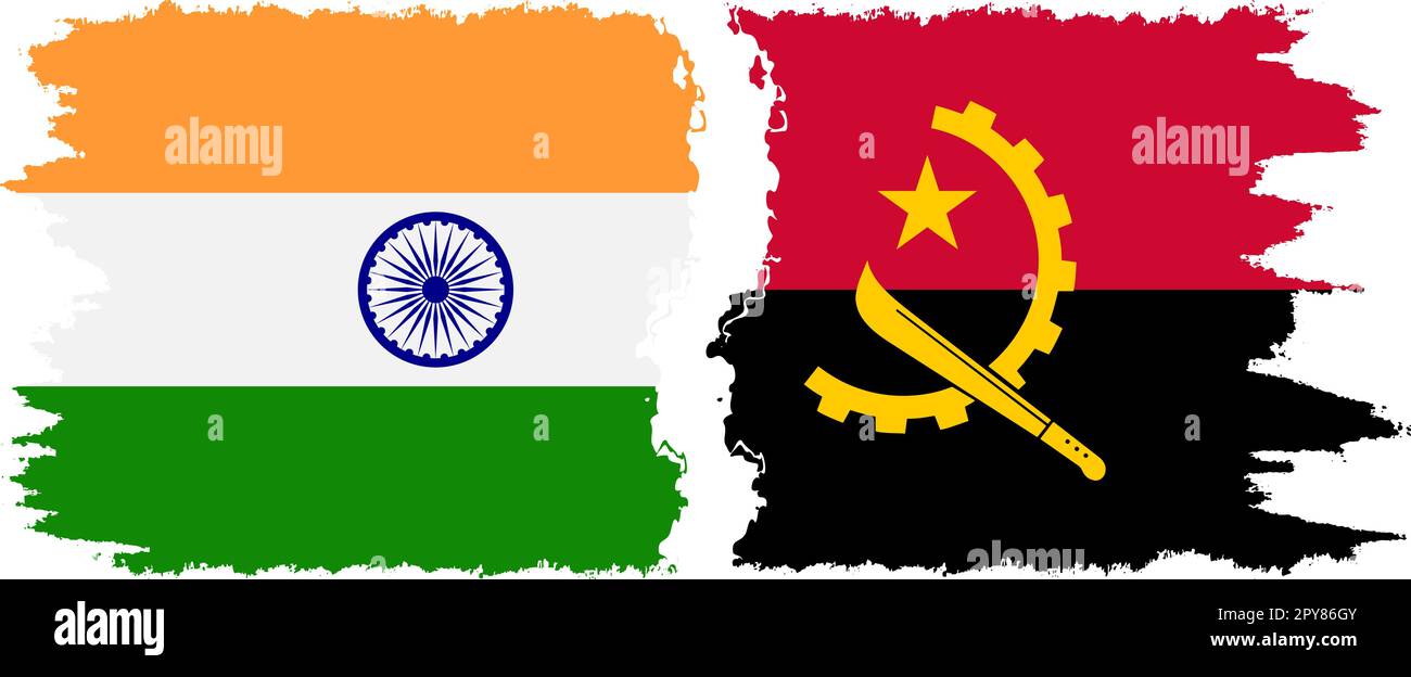 Angola and India grunge flags connection, vector Stock Vector Image ...