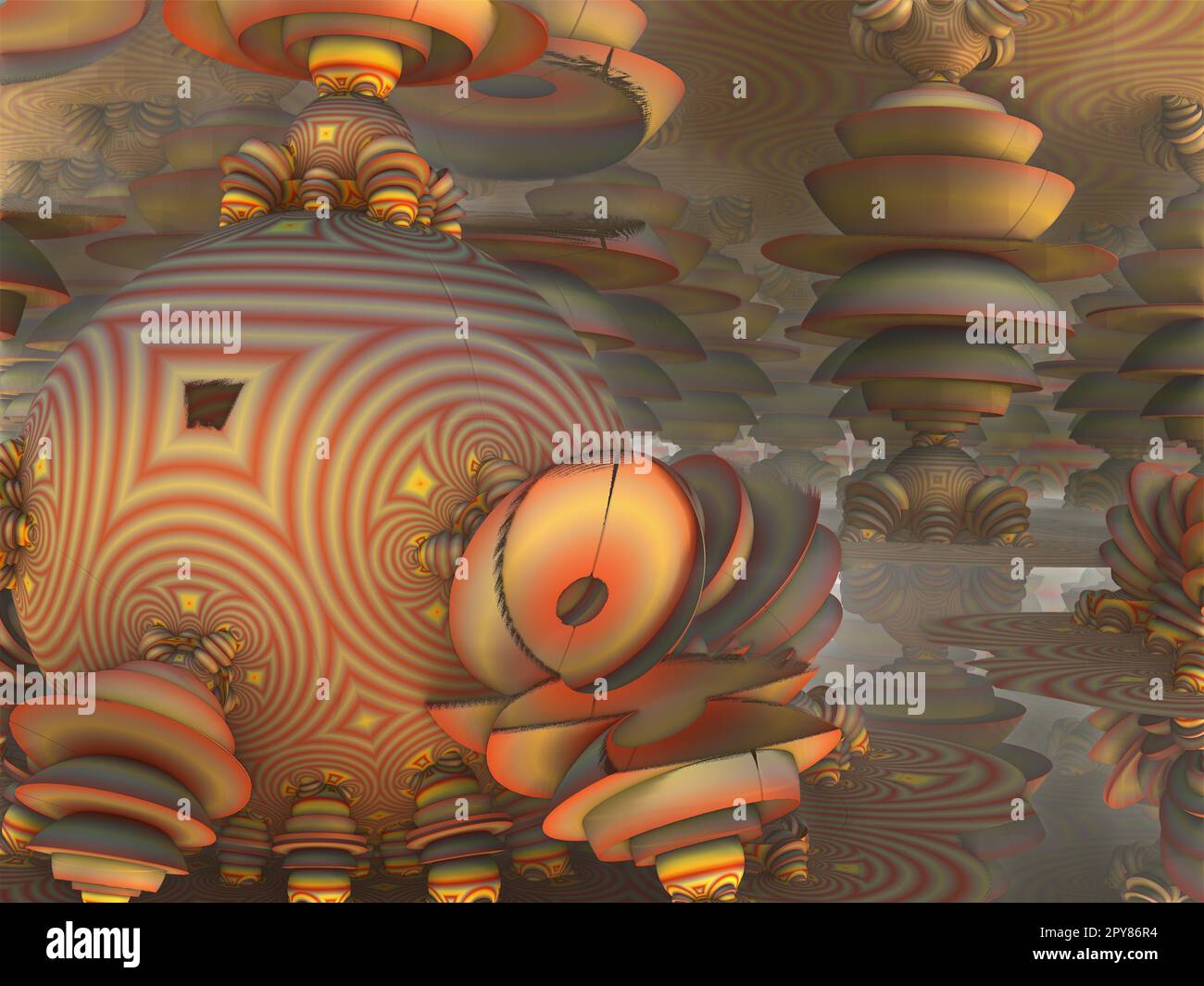 the surface of an alien planet under an alien sun 3d rendering Stock ...