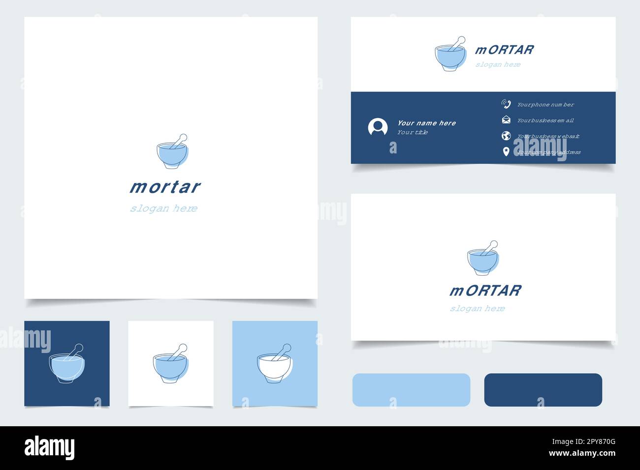 Mortar logo design with editable slogan. Branding book and business ...