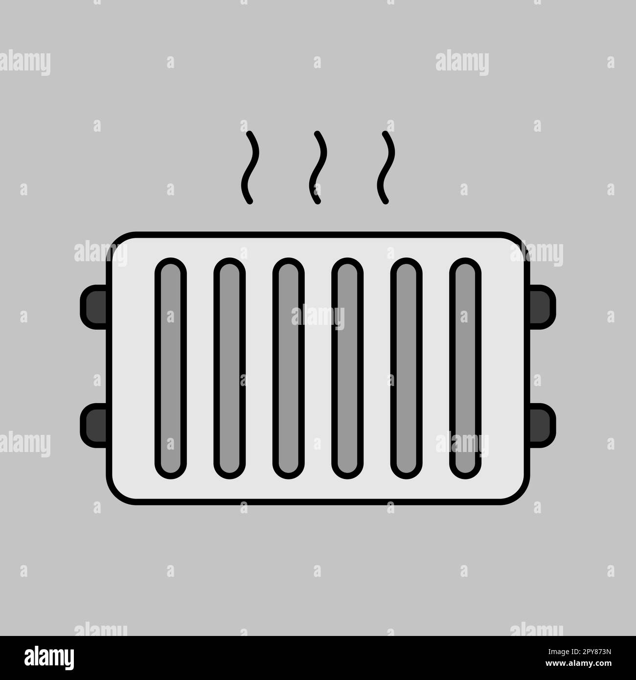 Radiator, heater vector grayscale icon. Construction, repair and ...