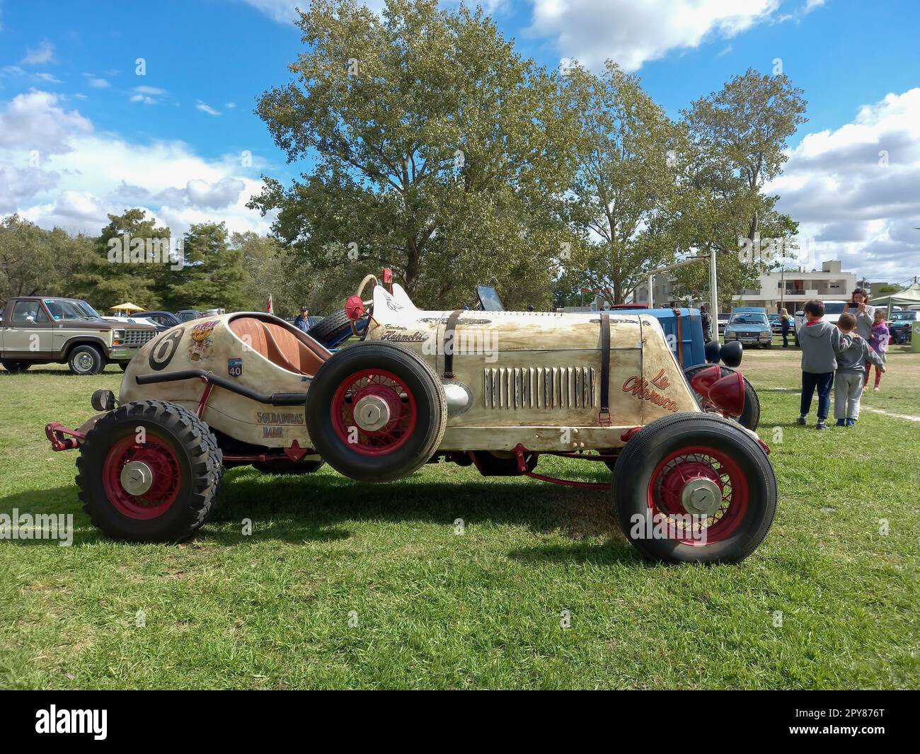Old 1920s Hupmobile bucket racer speedster on the lawn. Nature, grass ...
