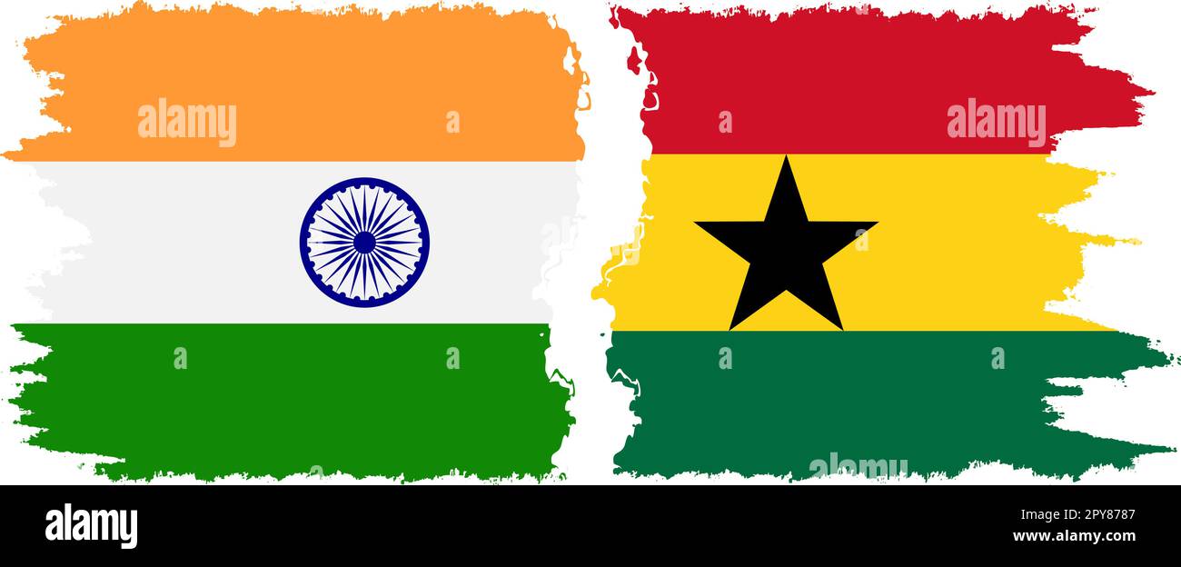 Ghana and India grunge flags connection, vector Stock Vector Image ...