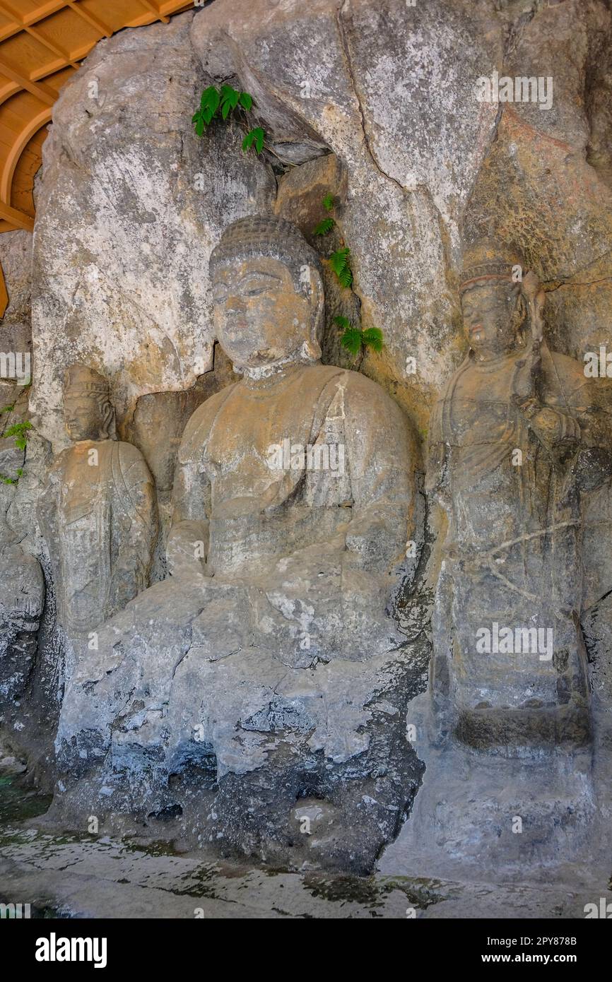 Usuki, Japan - May 1, 2023: The Usuki Stone Buddhas are a set of ...