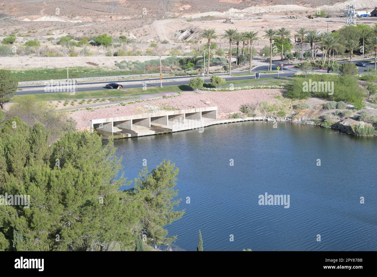 Sluice drains at a lake in Nevada Stock Photo - Alamy