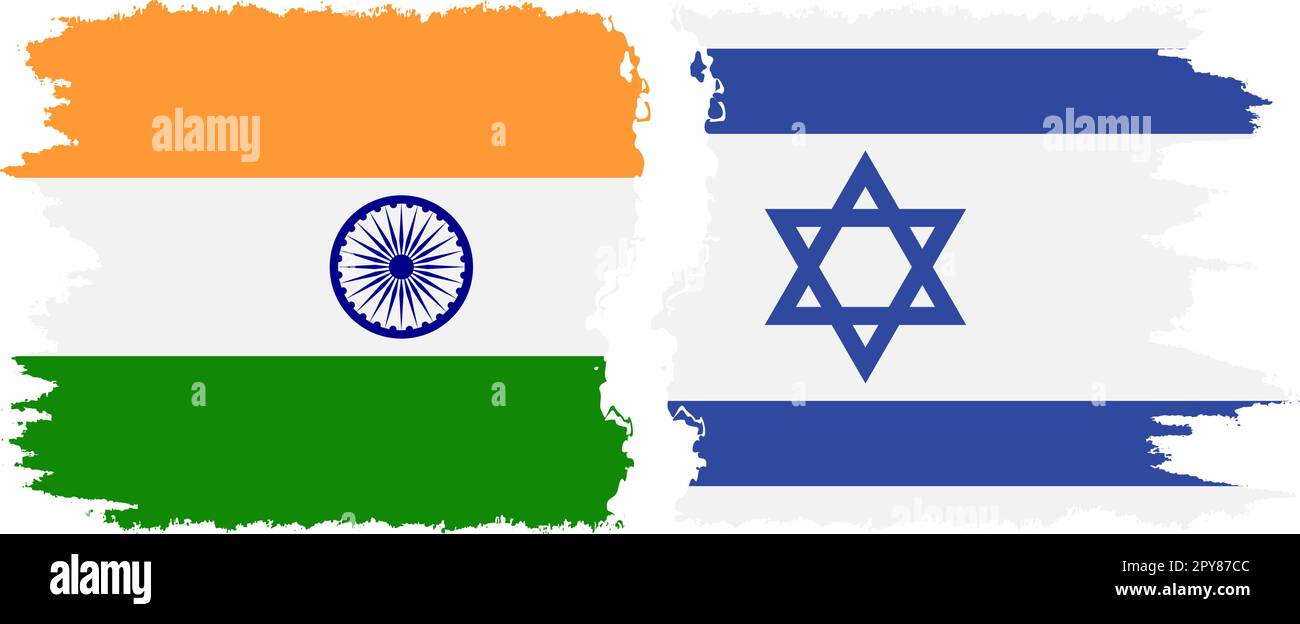Israel and India grunge flags connection, vector Stock Vector Image ...