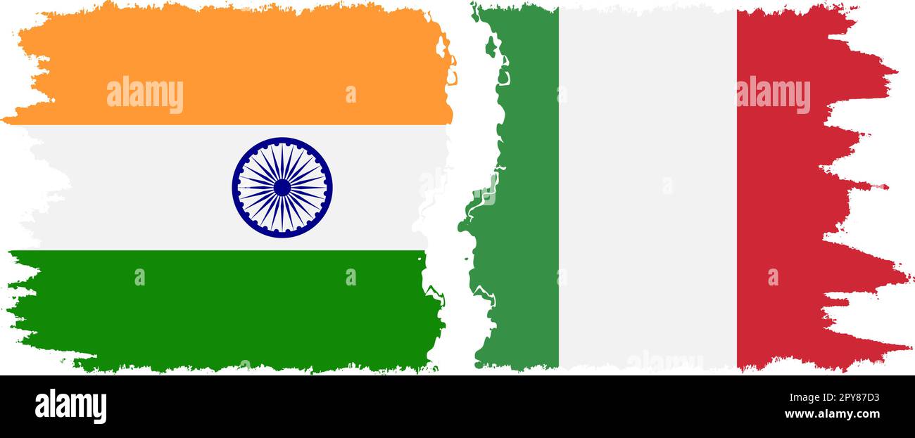 Italy and India grunge flags connection, vector Stock Vector Image ...