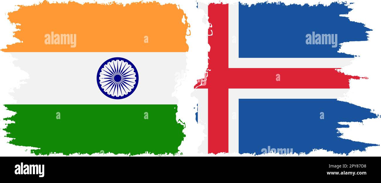 Iceland and India grunge flags connection, vector Stock Vector Image ...