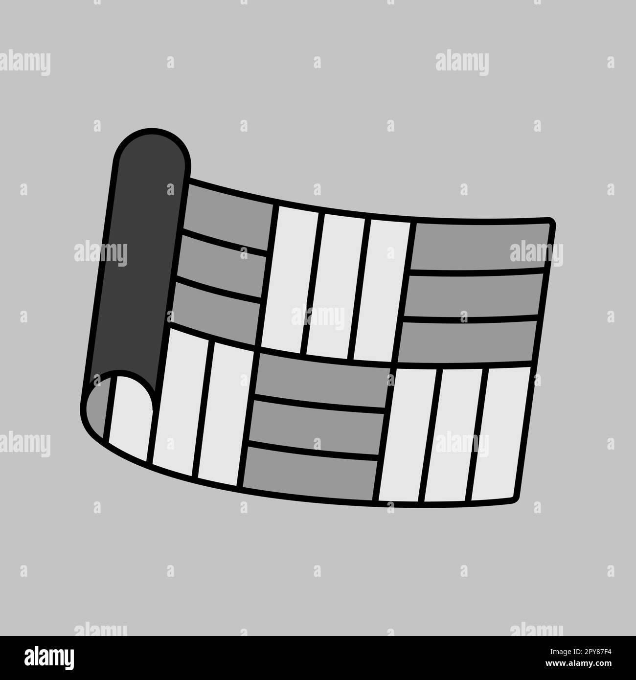 Linoleum roll vector grayscale icon. Construction, repair and building ...