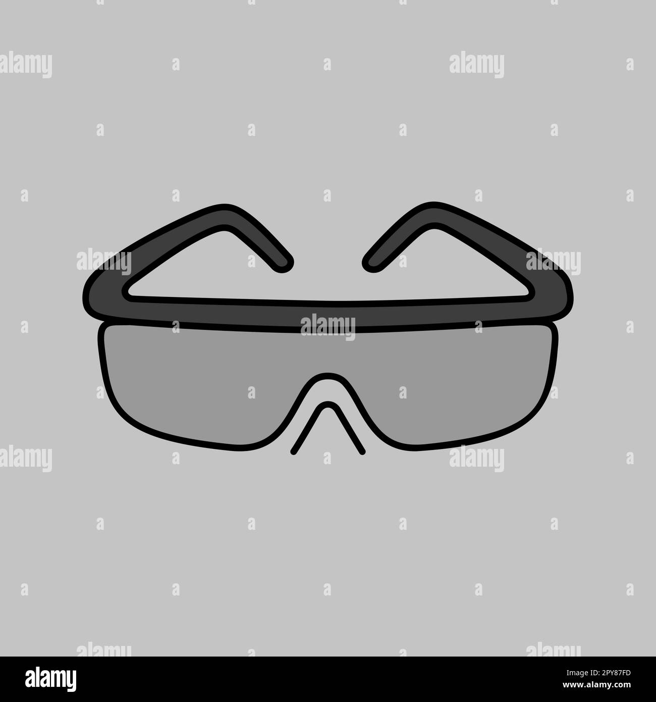 Safety goggles vector grayscale icon. Construction, repair and building ...