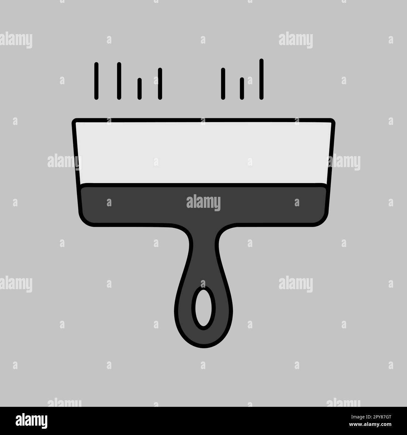 Putty knife tool vector grayscale icon. Construction, repair and ...