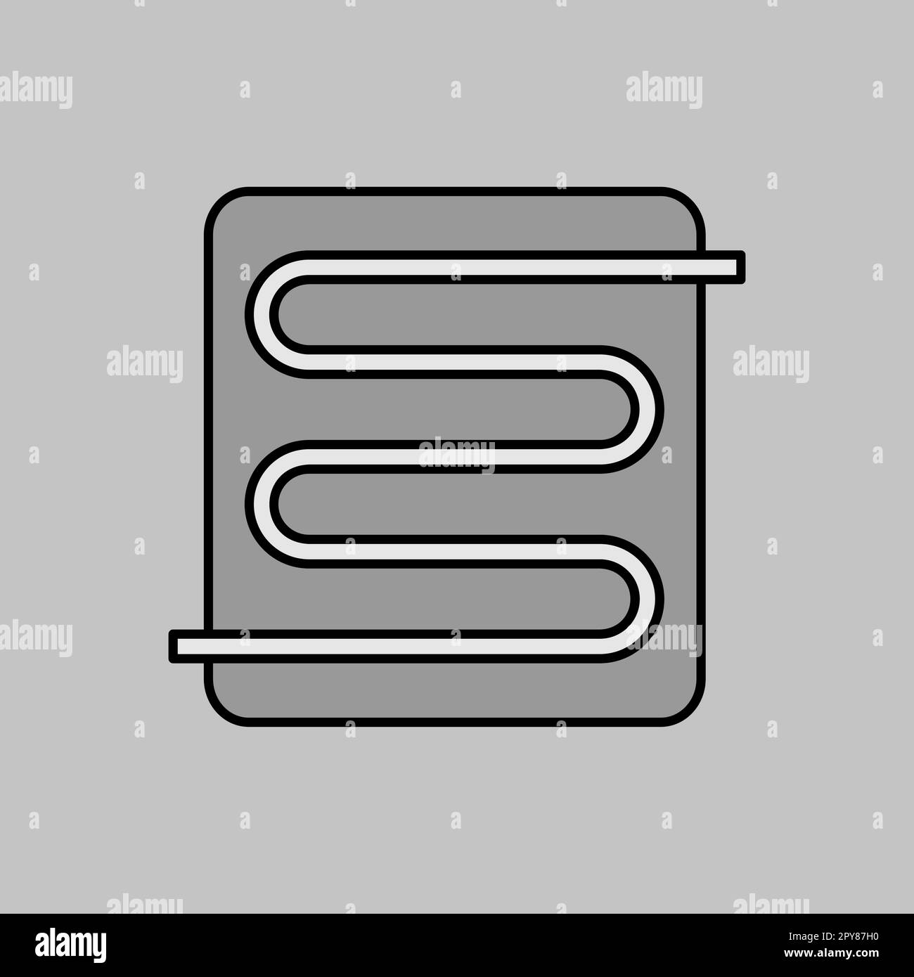 Warm floor grayscale icon, electric warm floor. Construction, repair ...