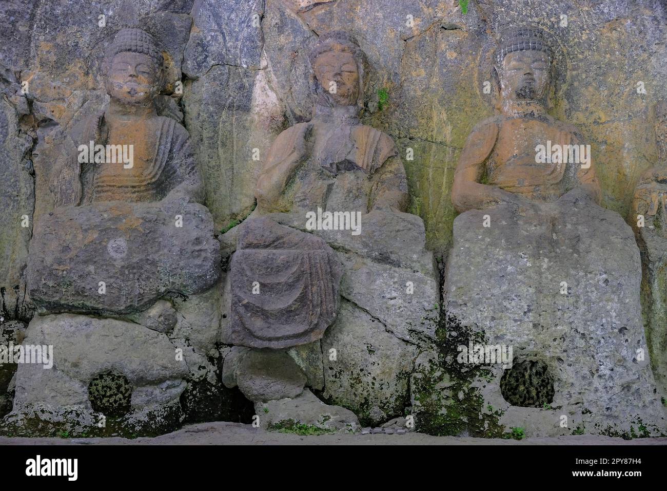 Usuki, Japan - May 1, 2023: The Usuki Stone Buddhas are a set of ...