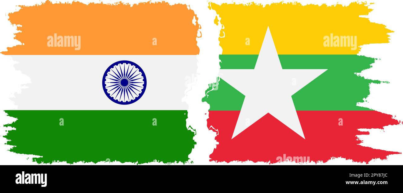 Myanmar india flag hi-res stock photography and images - Alamy